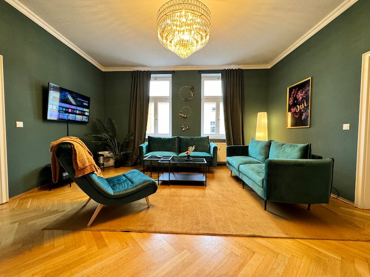 Rebelrents - 5p - Apartment „Noble Green“ - Halle (Saale)