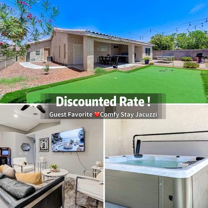 Chic 4br 7 Beds Retreat L Jacuzzi L Arcade Fun - North Las Vegas, NV