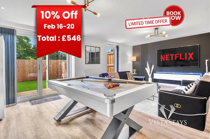 Weekday Deal 10% Off | Parking | Pool Table | Ps4 - Birmingham