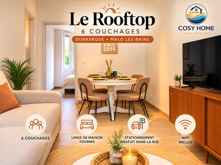 Rooftop - Villa Leone - Appartement à 500m Plage - Bergues