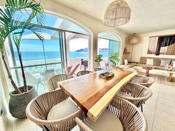 Beautiful Apartment Beach Front, Big Pool, Terrace - Manzanillo