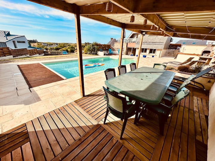 Maison Bord De Mer Avec Vue Et Piscine Chauffée - Lamballe