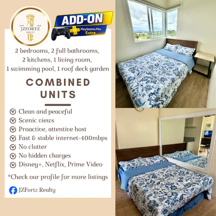 Combined & Spacious Units+400mbps+netflix+disney - Silang