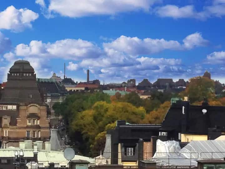 Amazing Studio With Balcony And Skyline Views - Solna