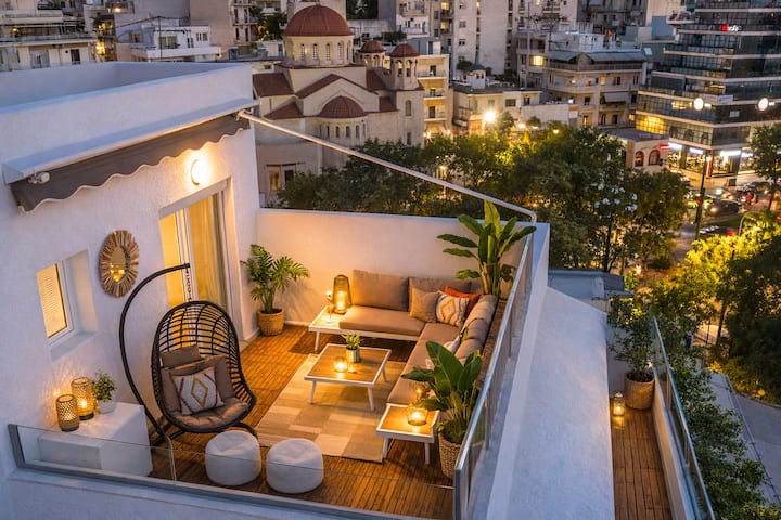 Sunlit Penthouse Athenian Views • 1’ Walk To Metro - Athènes