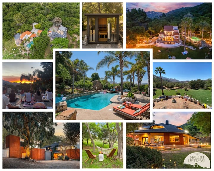 5-acre Malibu Estate: Sleeps 30, Sauna, Pool Views - Topanga, CA