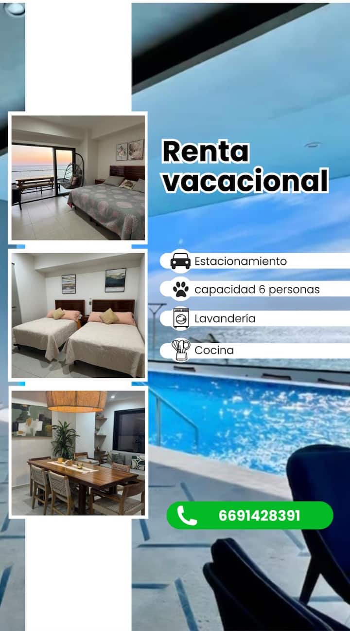 Departamento Vista Al Mar/alberca/gym - Mazatlán