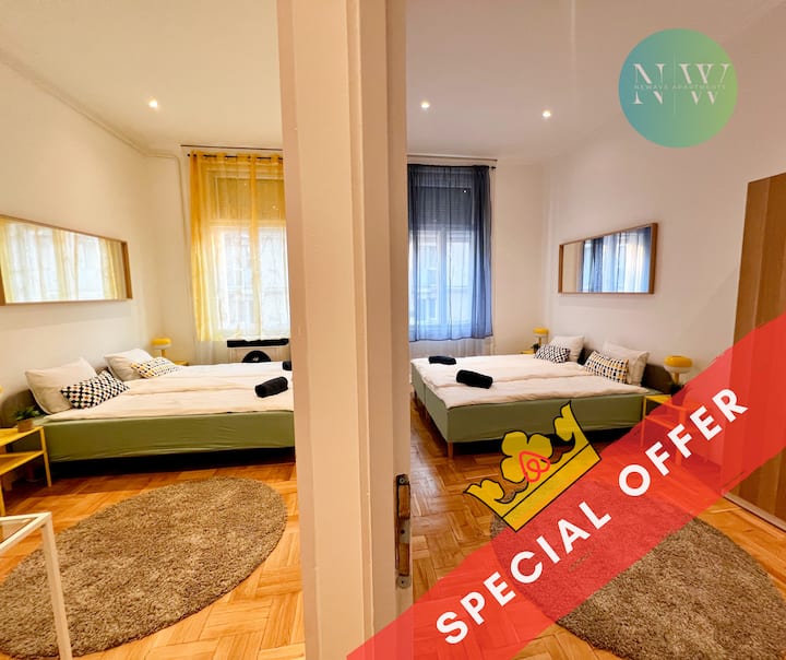 Double Treat Supercentral 2br Apt W/ Variable Beds - Budapest