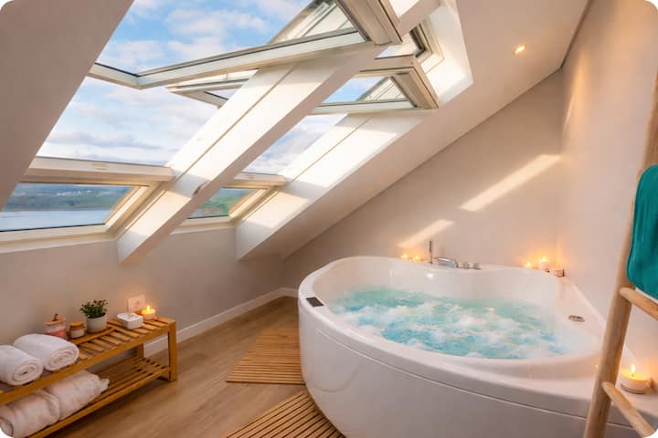 Jacuzzi Privado Y Vistas En Escapada Romántica. - Noia