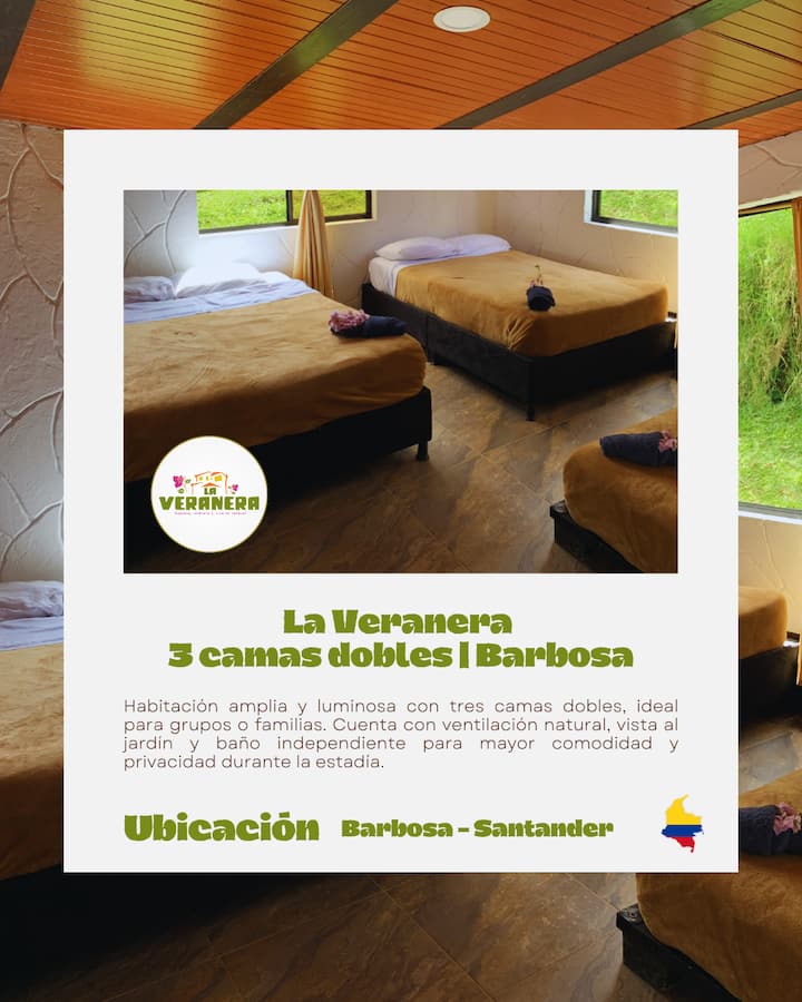 La Veranera Habitación De 3 Camas Dobles Barbosa - Puente Nacional