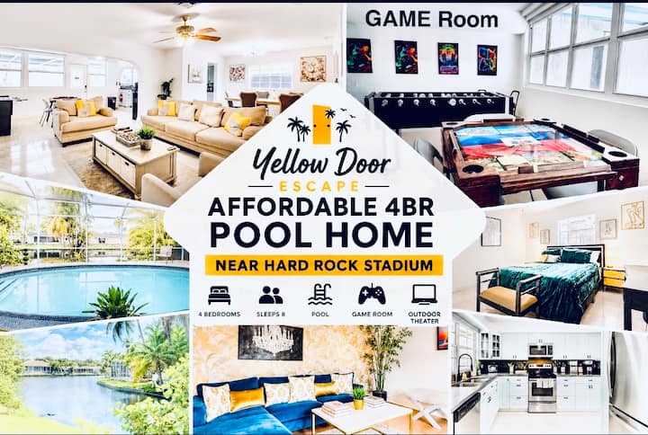 Look! Affordable 4 Br Pool Game Rm Near Hard Rock - Miramar, FL