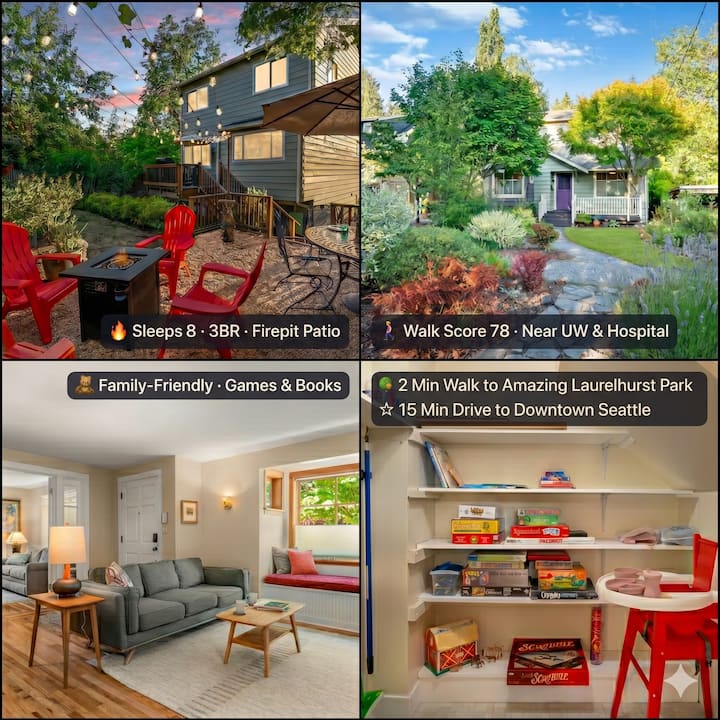 3br Home W/ Resort Backyard & Firepit • Sleeps 8 - First Hill - Seattle