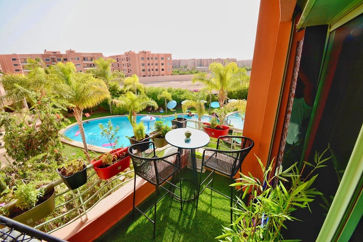 Luxueux App Avec Vue  Piscine Et Clim Centrale - Marrakech