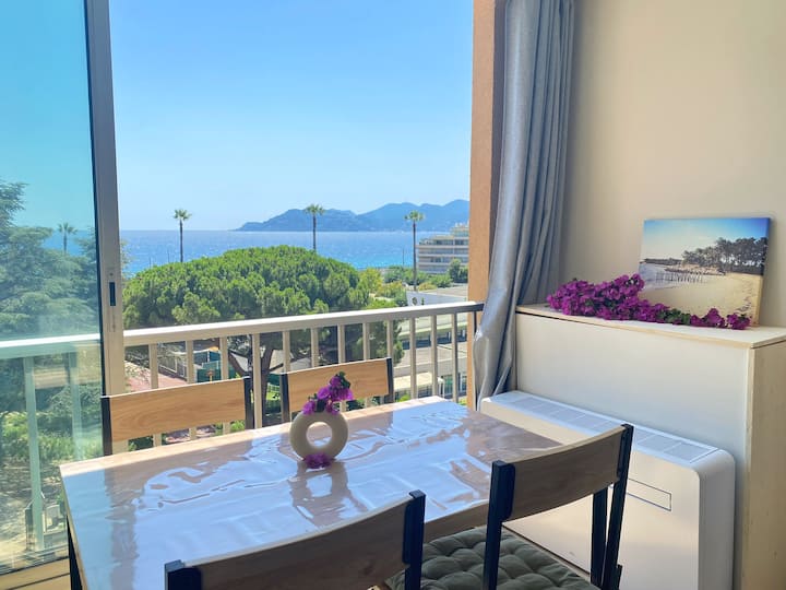 Studio Vue Mer, Piscine, Parking - Cannes