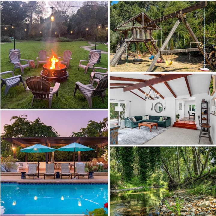 Coastal Creekside Retreat: Pool, Spa & Campfire - Capitola, CA