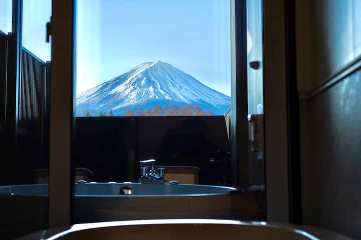一生の思い出の雪富士山！どんな宿から見たいですか？ベッドから？…バスタブから？Cocon富士b棟 - 가와구치 호