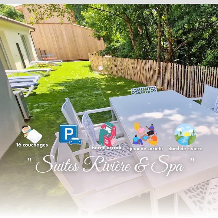 Suites Rivière & Spa - Villa Moderne Pour 15 - Gironde
