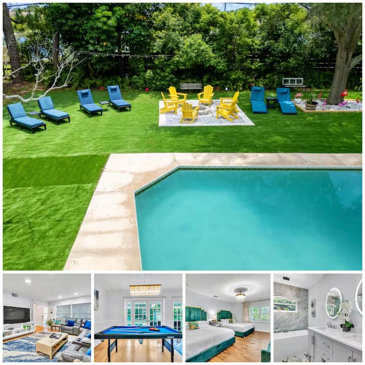 2 Homes Sleeps 24, Heated Pool 15 Min 2 Clrw Beach - Clearwater, FL