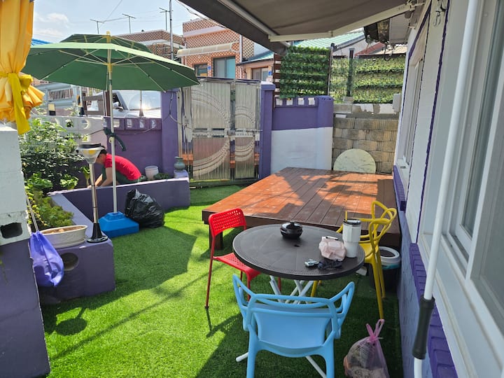 촌캉스오션뷰독체펜션주문진항도보5분거리소돌.주문진해변차량3분마당에서바베큐파티하심오션뷰굿. - Gangneung-si