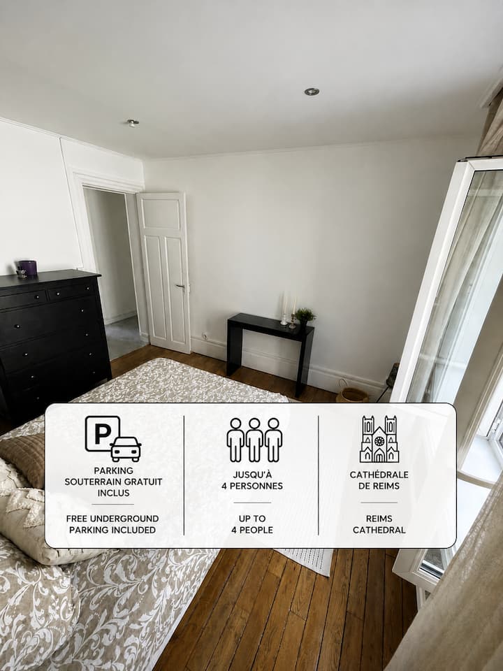 Appartement L'écrin -Centre -300m De La Cathédrale - Reims