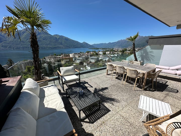 Casa Vista Lago Con Grande Terrazza Minusio - Locarno