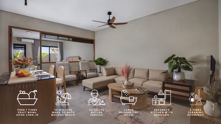 1bedroom Suites Elegant Coastal Escape In Canggu - Canggu