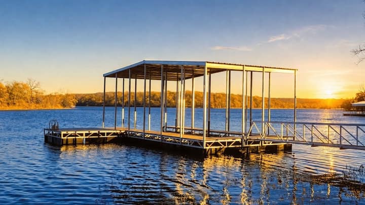 Lakeside Retreat: Private Boat Slip + Swim Deck! - Okmulgee Lake, OK