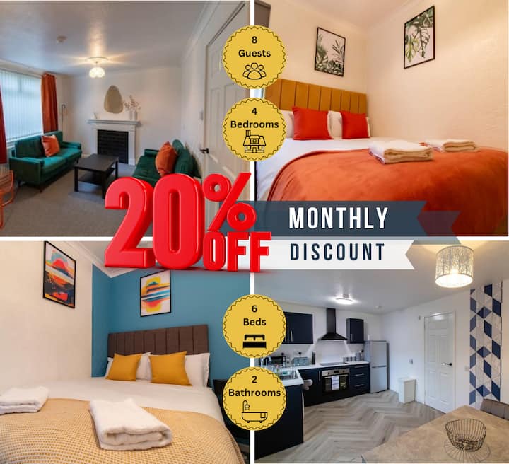 Comfortable 4br | Ideal For Group Stays - Newcastle upon Tyne