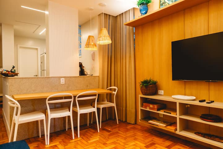 Apartamento Aconchego Carioca - 1 Quadra Da Praia - Copacabana