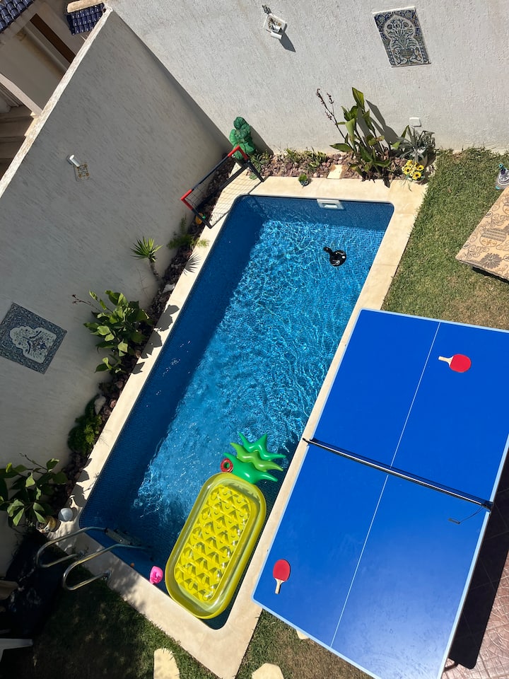 Entspannende Villa Mit Pool & Garten,2km Vomstrand - 함마메트
