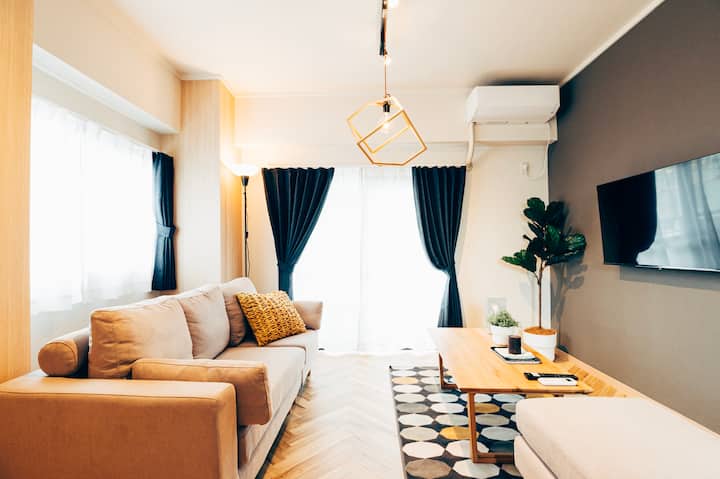 名古屋駅電車4分｜本陣駅徒歩1分｜201号｜2寝室4ベッド最大7名宿泊 - Nagoya