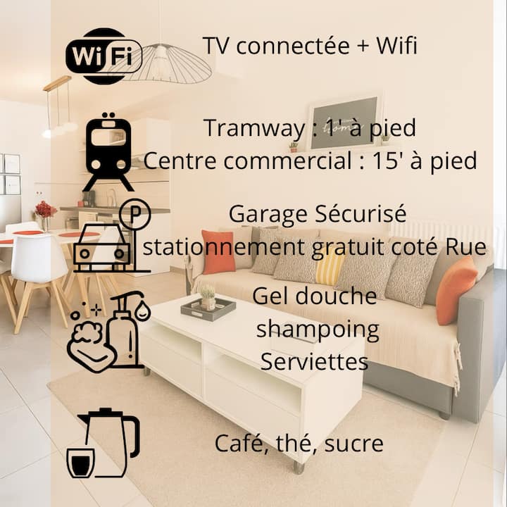 Agréable T2 à 2 Mins Montpellier - Juvignac