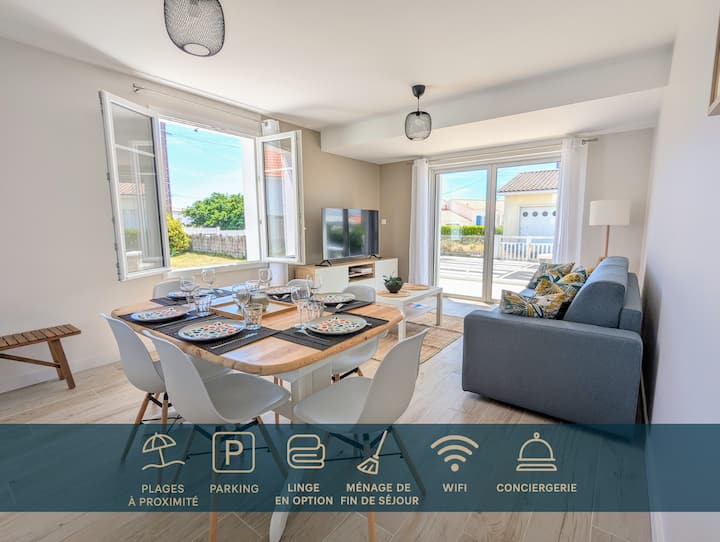 Maison Confort Plage à Proximité Directe, Wifi - Saint-Hilaire-de-Riez