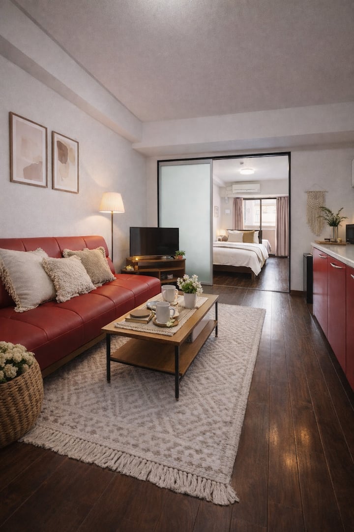 【Shinsaibashi】徒歩圏｜5ppl｜clean & Stylish Room - Osaka