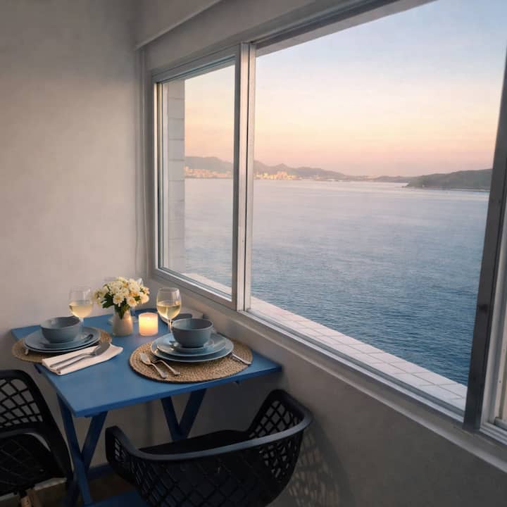 Estúdio Vista Mar Ilha Porchat | Ar+wi-fi+ Garagem - São Vicente