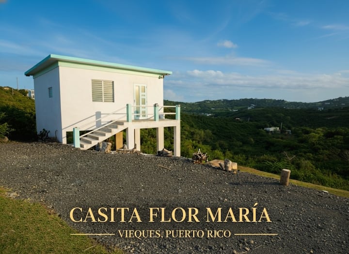 Casita Flor María Vieques W/ A/c, Kitchen & Sunset - Vieques