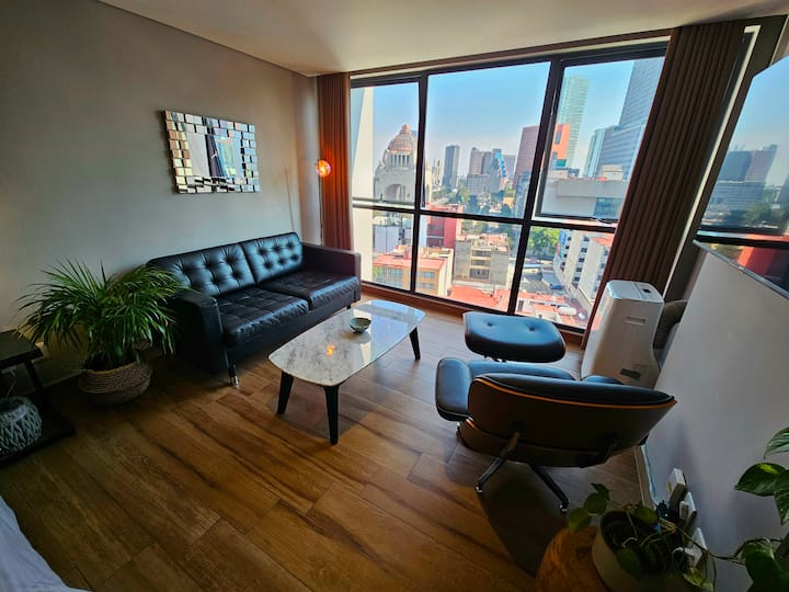 Loft Equipado: Alberca, Gym, Spa, Vista Panorámica - Mexico City