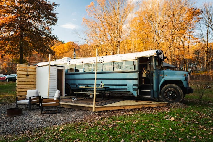 Tiny Home | Schoolbus With One Bedroom And Sauna - Pennsylvania