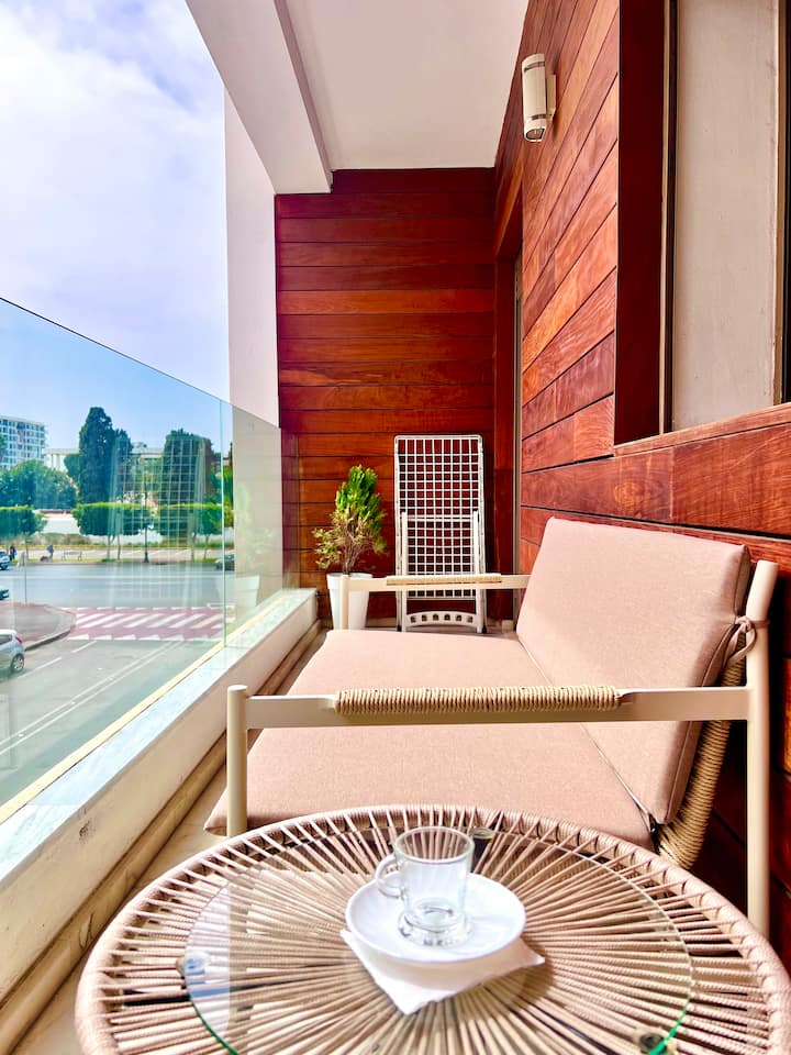 New Luxury 2br 3bath Wifi 100mo/ac/terrace/garage - Rabat