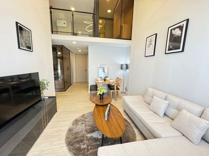 全新Rama9/豪华复试公寓/两房/免费游泳池/健身房/市中心/近met/交通方便/月租优惠/tj - Bangkok