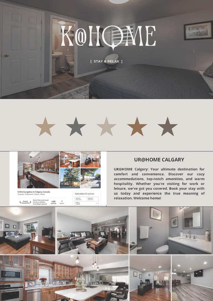 K@home 5br4bah House/king Bed/uoc/lrt/hospital - Calgary