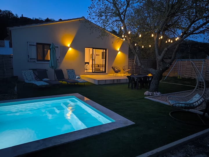 Villa Individuelle Clim3ch Piscine Jardin Clos Sud - Rustrel