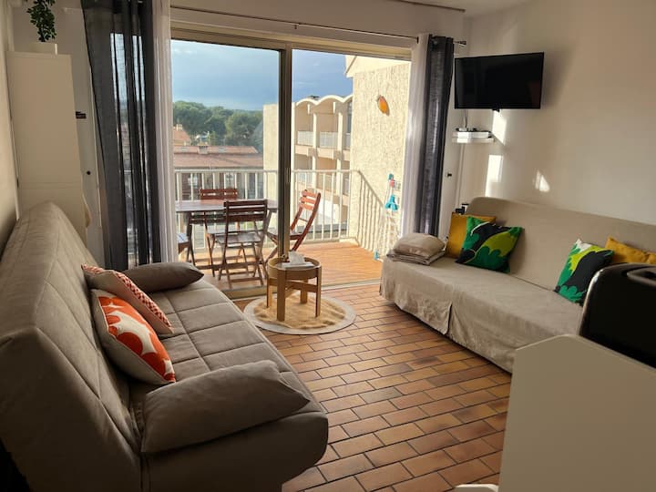 Cosy Studio 2mn Mer Wifi Clim Terrasse Parking - Six-Fours-les-Plages
