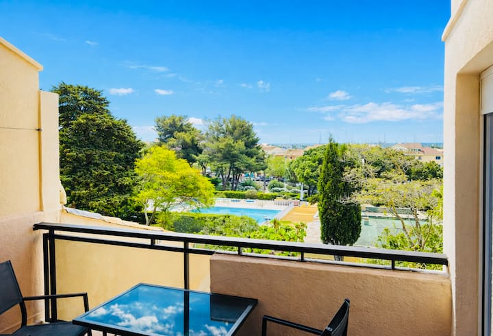 T2 Climatisé 2 Min Plage–balcon & Piscine–4/6 Pers - Le Grau d'Agde