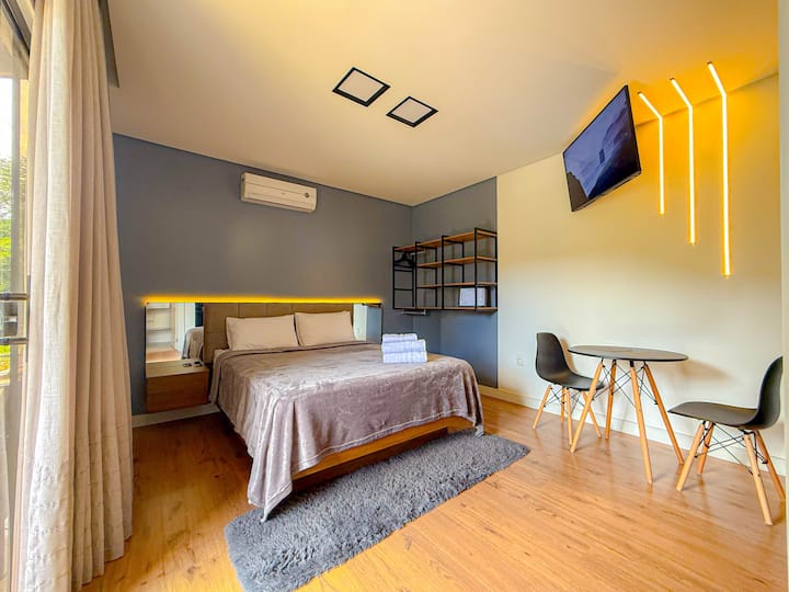 Loft Moderno 2 Hóspedes-cozinha + Ar-condicionado - Blumenau