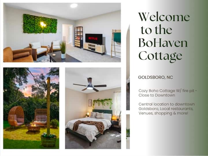 Cozy Boho Cottage W/ Fire Pit & Games. Sleeps 6! - Goldsboro, NC