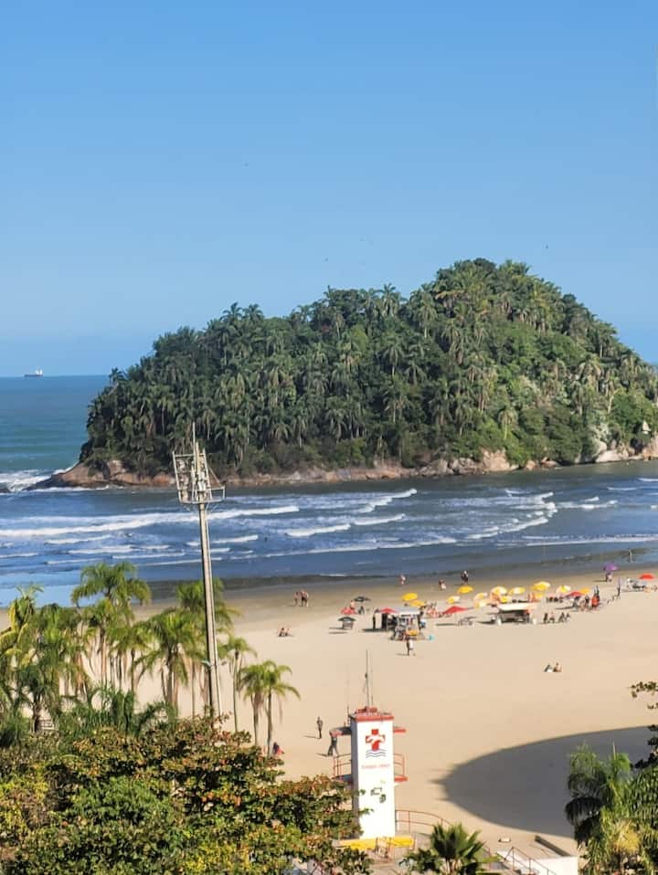 Apt Completo Vista Ft. Mar Cama Queen Ar Iptv Wifi - Santos, Brasil