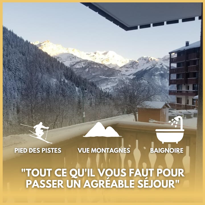 Studio Cosy 4p Pied Pistes Balcon Vue Montagne - Modane