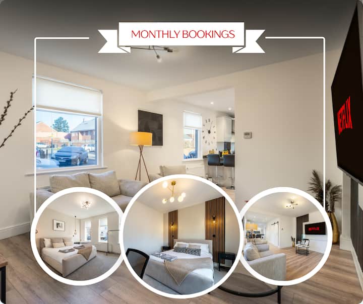 3bedhouse•sleeps6•monthlystays•garden•wifi•parking - Northampton, UK