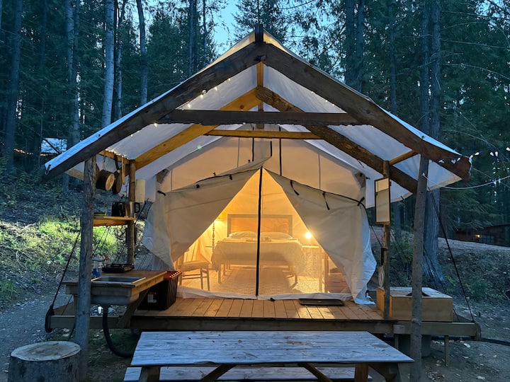 Hemlock Hideout ~ Glamp Tent - Golden